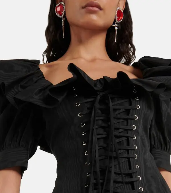Alessandra Rich Ruffled Puff-sleeve Mini Dress