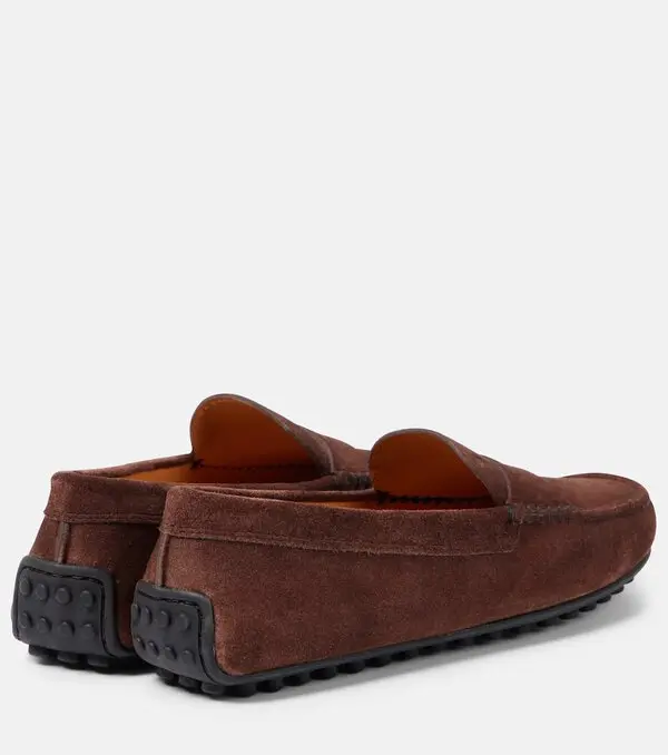 TOD'S Suede Driving Loafers - Brown