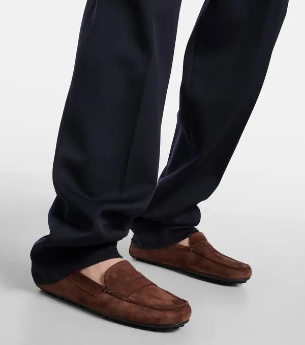 TOD'S Suede Driving Loafers - Brown