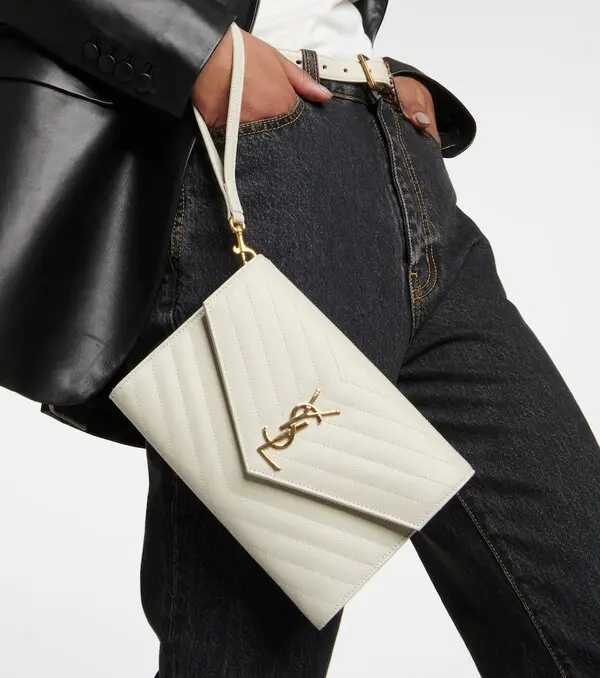 Saint Laurent Cassandre Small Matelasse Leather Clutch