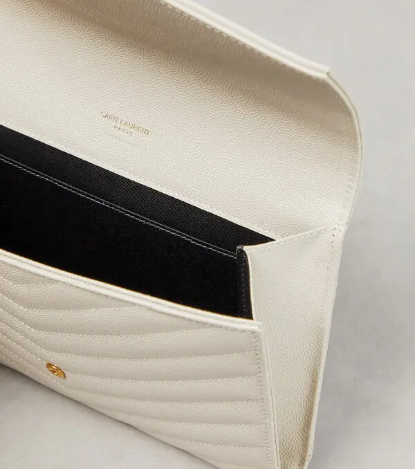 Saint Laurent Cassandre Small Matelasse Leather Clutch