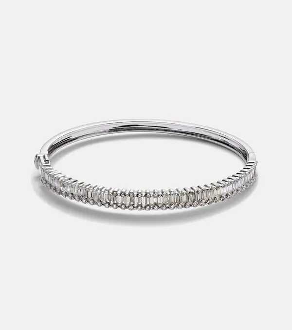 BUCHERER FINE JEWELLERY Baguette And Round Diamond Bangle In 18kt White Gold - Silver