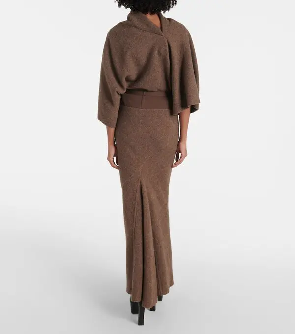 Rick Owens Coda Wool Maxi Skirt