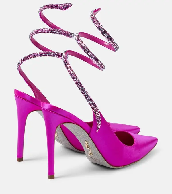 Rene Caovilla Cleo Embellished Satin Pumps