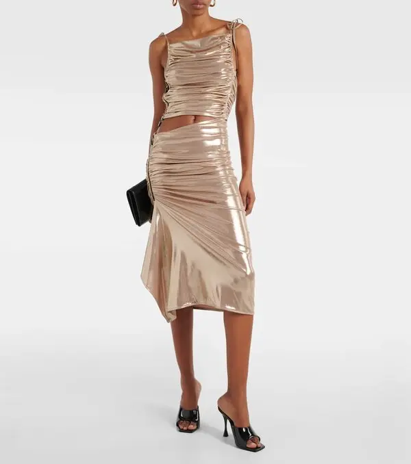 Maticevski Neroli Ruched Midi Skirt