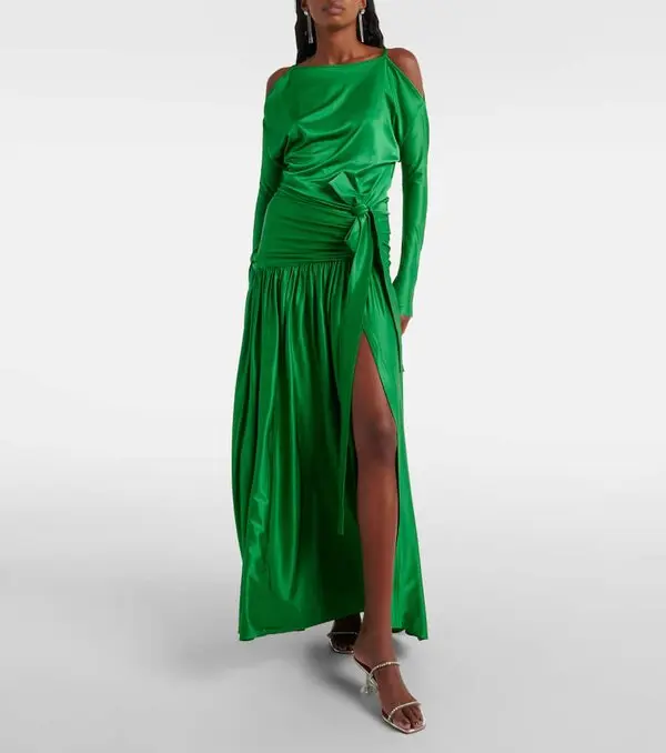 Rabanne Gathered Satin Gown