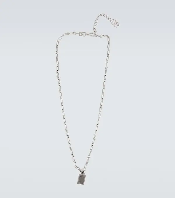 Dolce & Gabbana Logo Pendant Necklace - Silver