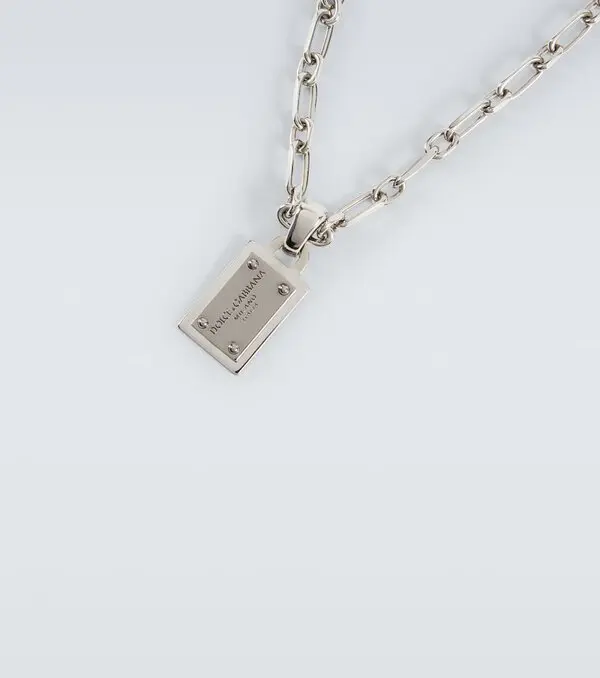 Dolce & Gabbana Logo Pendant Necklace - Silver