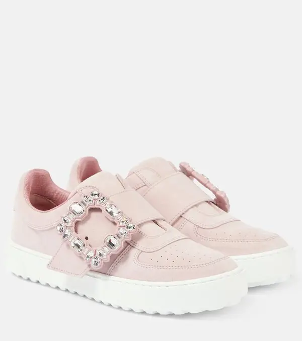 ROGER VIVIER Very Vivier Embellished Sneakers - Pink