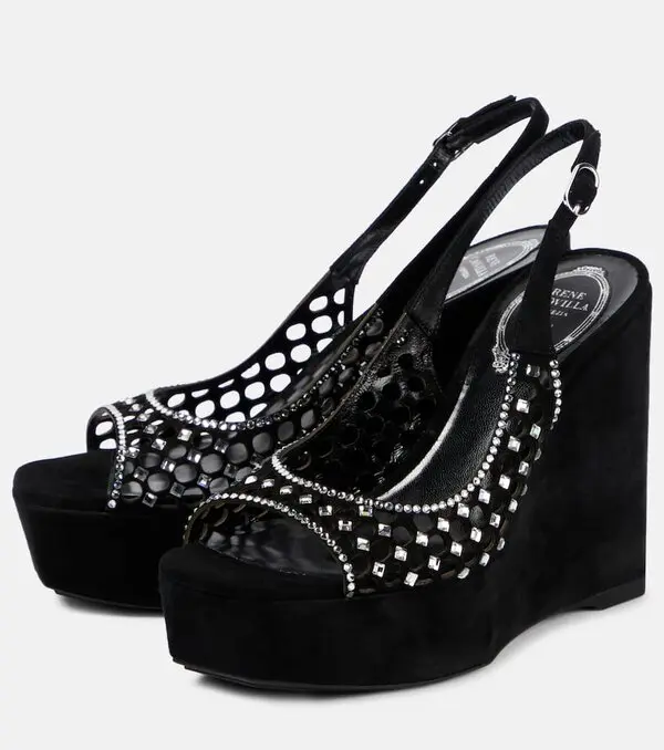 Rene Caovilla Embellished Platform Sandals