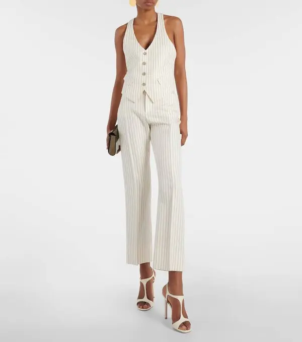 TOM FORD Striped Wool-blend Pants