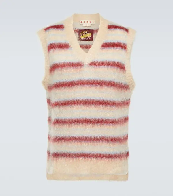 Marni Striped Mohair-blend Sweater Vest