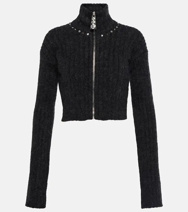 Alessandra Rich Embellished Wool-blend Sweater