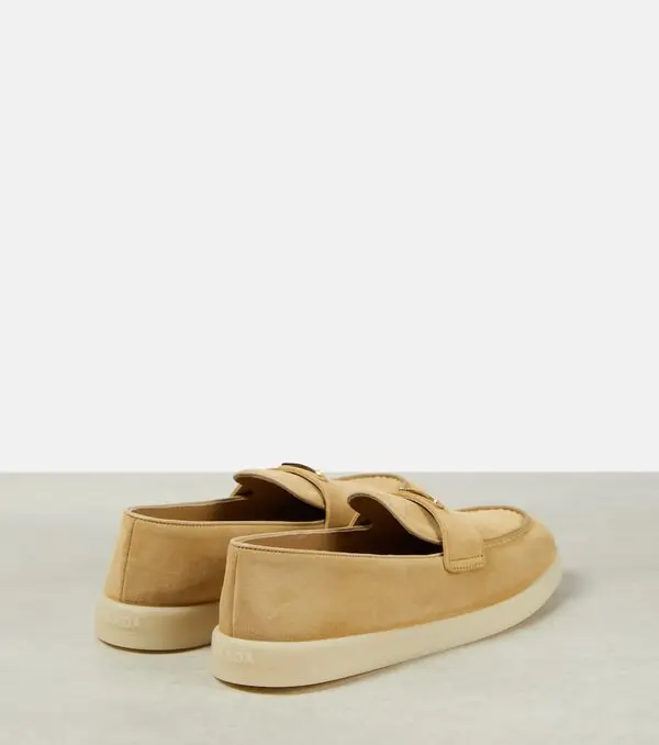 Prada Saint Tropez Suede Loafers - Beige