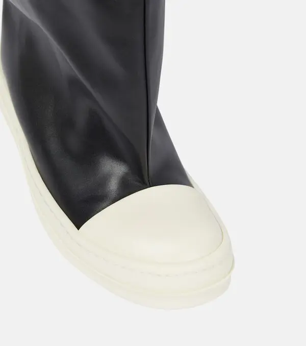 Rick Owens Oblique Over-the-knee Leather Boots - Black