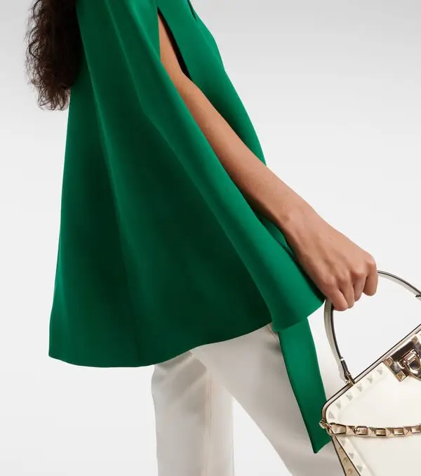 Valentino Garavani Caped Tie-neck Blouse