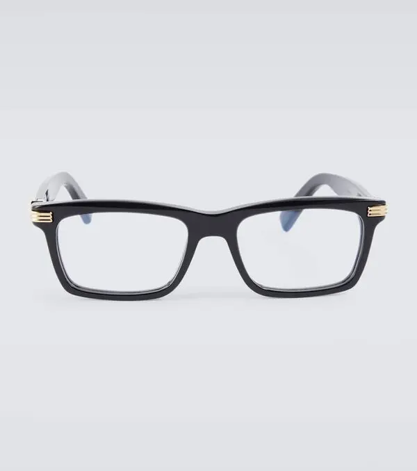 Cartier Square Frame Acetate Eyeglasses - Black