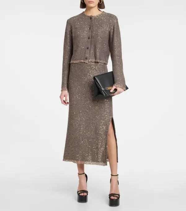 Altuzarra Dione Sequin-embellished Midi Skirt