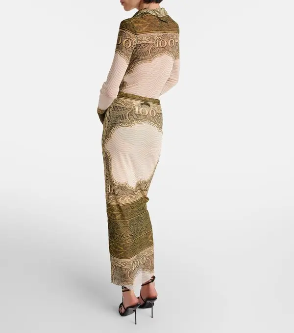 JEAN PAUL GAULTIER Printed Maxi Skirt - White