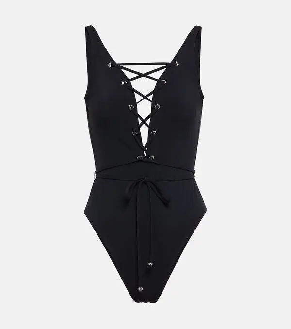 Alaïa Lace-up One-piece Swimsuit - Black