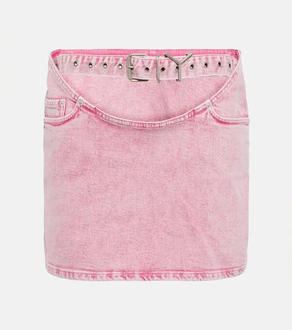 Y/project Belted Denim Miniskirt
