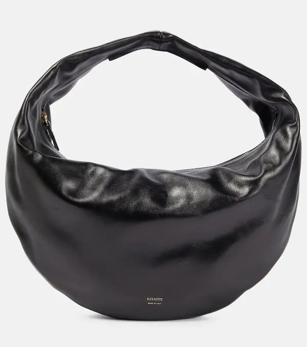 Khaite Olivia Medium Leather Shoulder Bag - Black