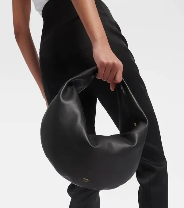 Khaite Olivia Medium Leather Shoulder Bag - Black