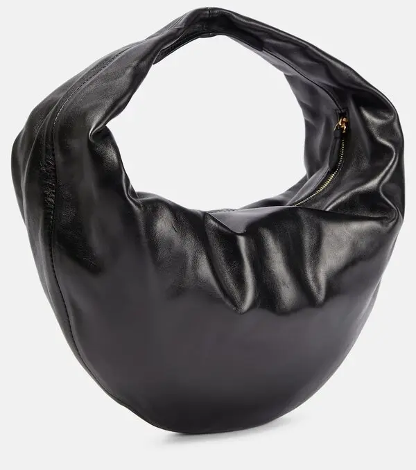 Khaite Olivia Medium Leather Shoulder Bag - Black