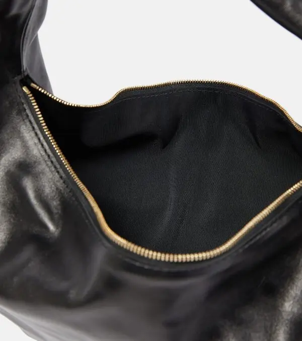 Khaite Olivia Medium Leather Shoulder Bag - Black