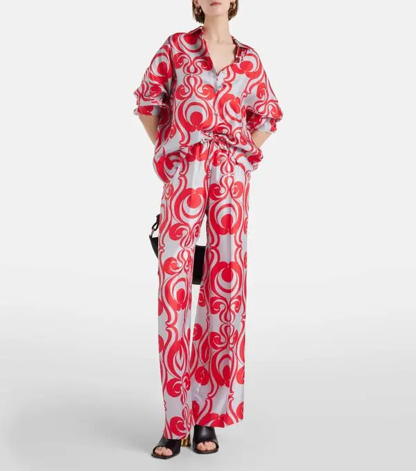 Dries Van Noten Printed Wide-leg Pants - Multicoloured