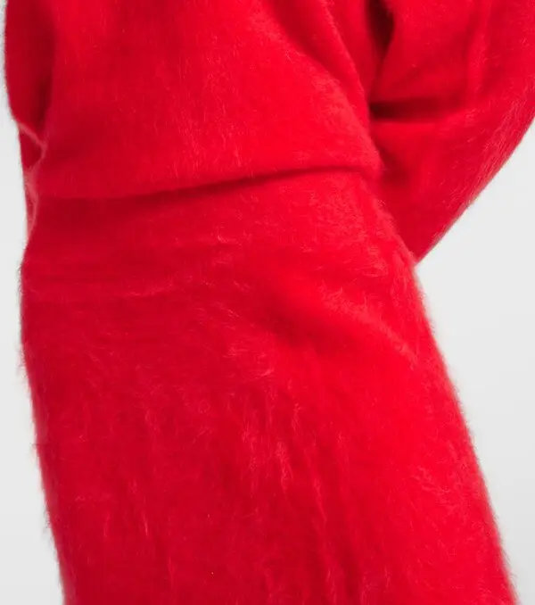 LISA YANG Asta Cashmere Midi Skirt - Red