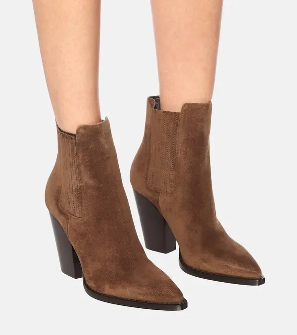 Saint Laurent Theo 95 Suede Ankle Boots