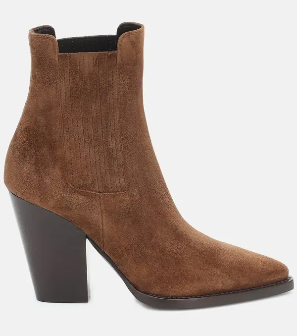 Saint Laurent Theo 95 Suede Ankle Boots