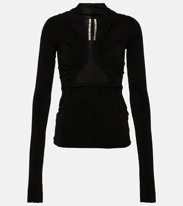 Rick Owens Cutout Jersey Top - Black