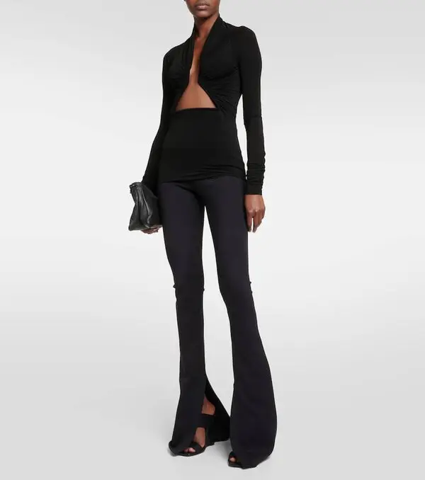 Rick Owens Cutout Jersey Top - Black
