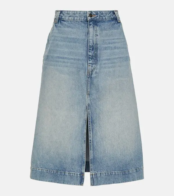 Khaite Charlene Denim Midi Skirt