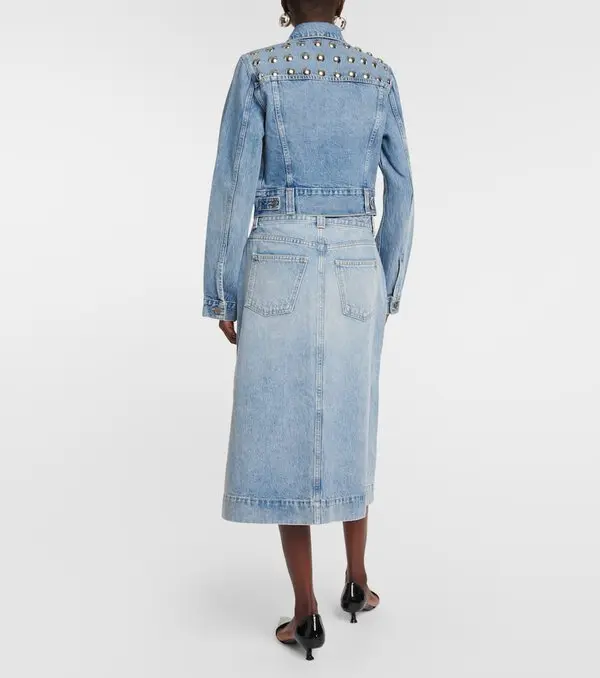 Khaite Charlene Denim Midi Skirt