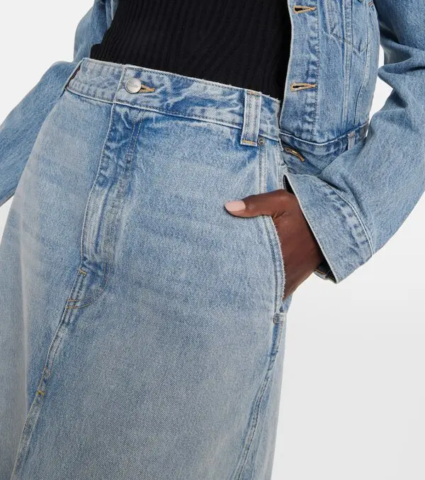 Khaite Charlene Denim Midi Skirt