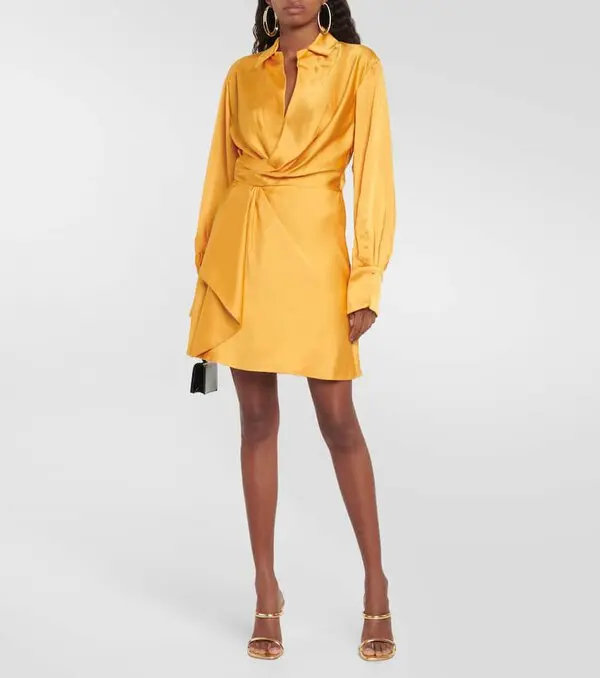 Simkhai Talit Satin Minidress - Gold