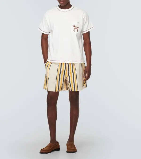 BODE Namesake Striped Cotton Shorts