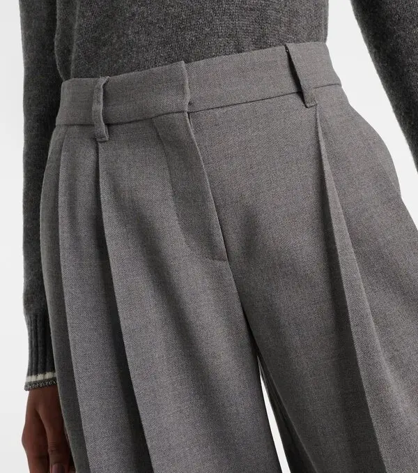 Brunello Cucinelli Wool Wide-leg Trousers