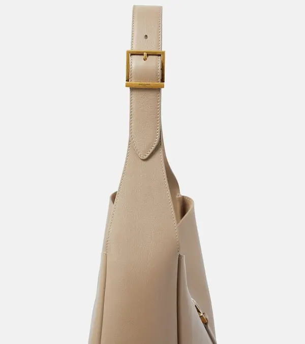 Saint Laurent Le 5 À 7 Leather Shoulder Bag - Beige