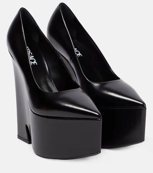 Versace Tempest Leather Platform Pumps