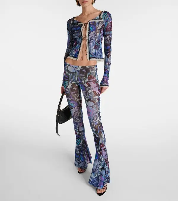 JEAN PAUL GAULTIER Papillon Jersey Flared Pants