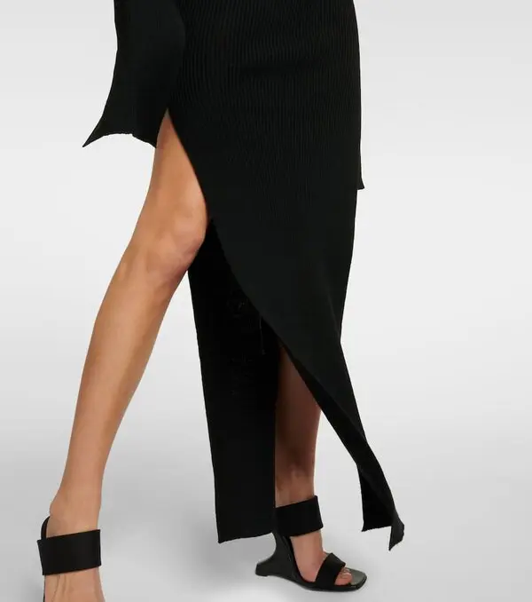Rick Owens Knitted Virgin Wool Maxi Dress