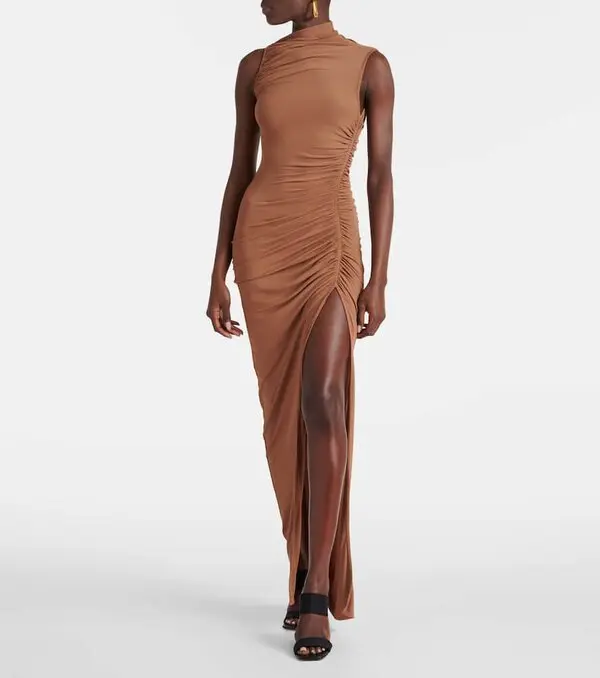 Rick Owens Ruched Jersey Maxi Gown