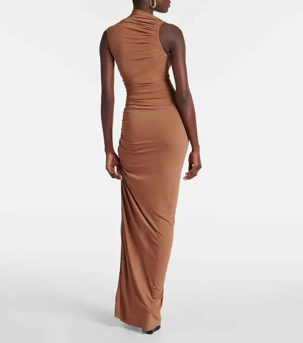 Rick Owens Ruched Jersey Maxi Gown