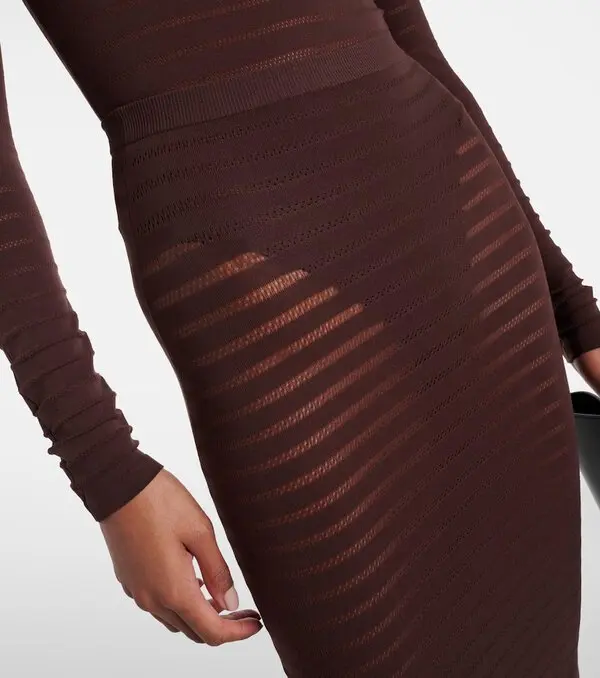 Alaïa Striped Maxi Skirt
