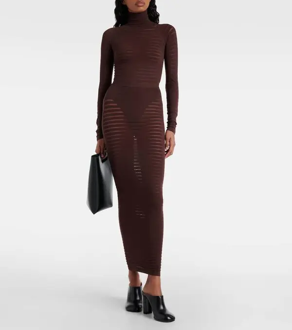Alaïa Striped Maxi Skirt