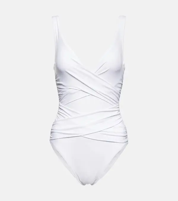KARLA COLLETTO Smart Ruched One Piece Swimsuit - White